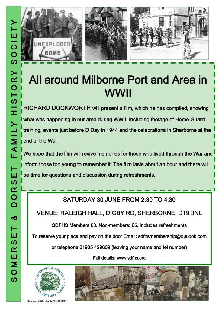 Milborne Port and the local area in WWII - Somerset & Dorset Family ...
